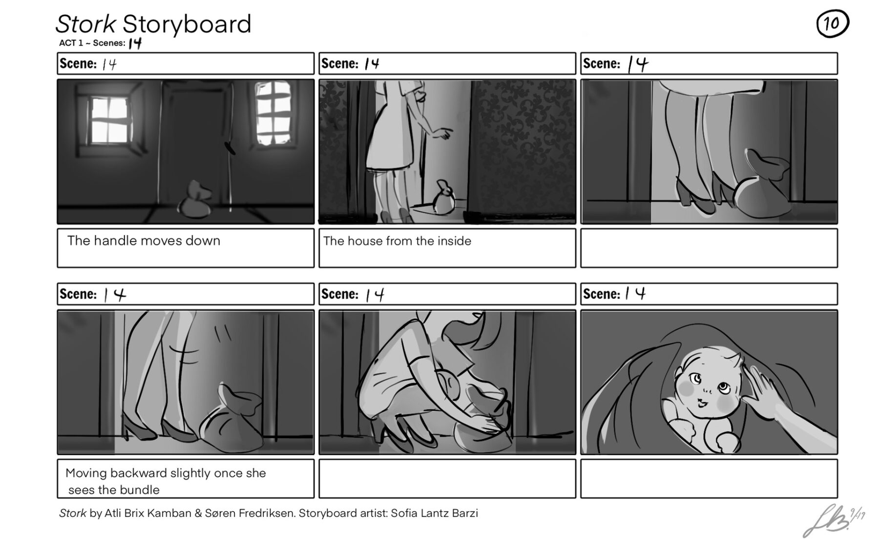 ”Stork” animerad film storybord - Illustratörcentrum