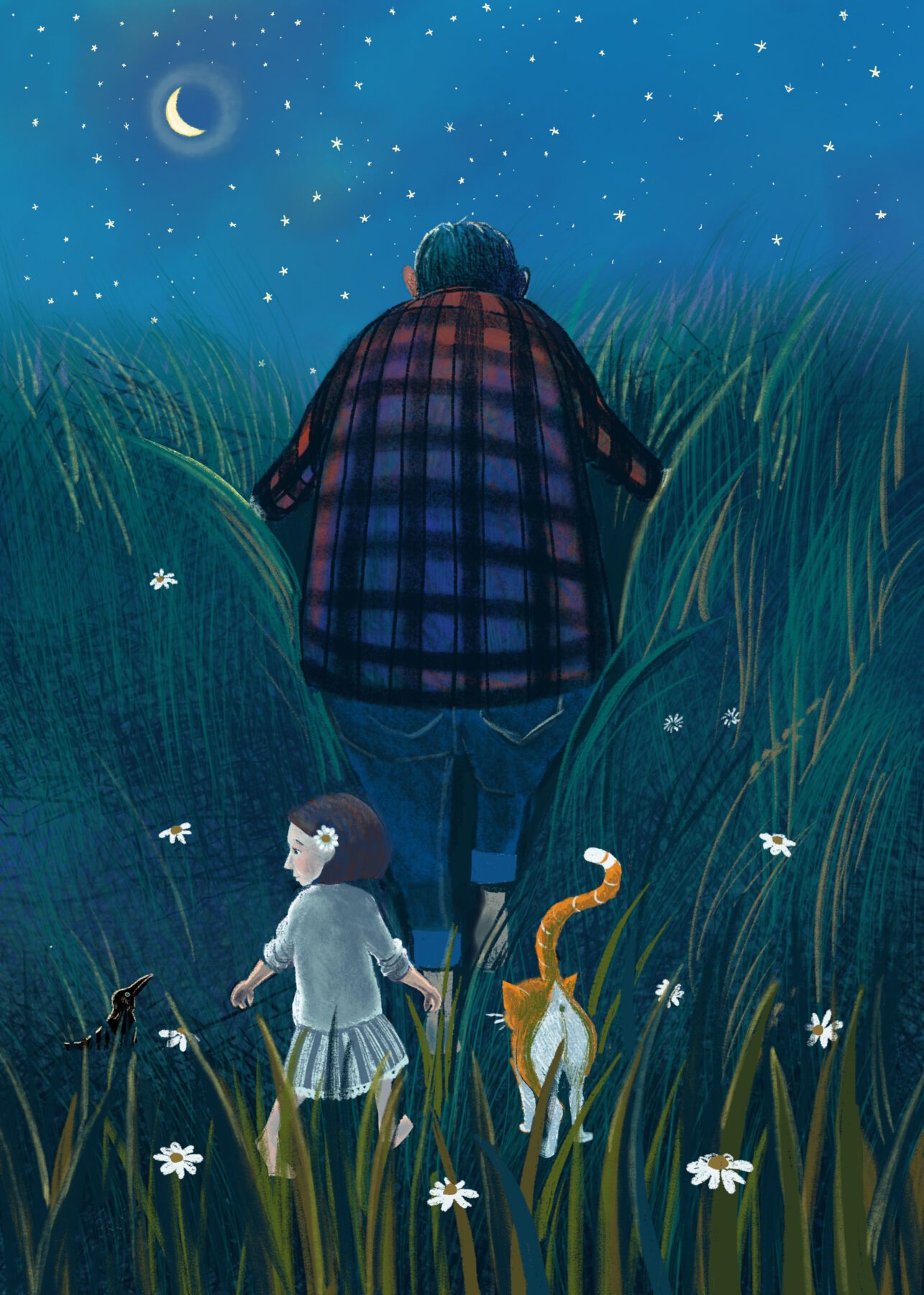 Kapitelbok "Min morfar bor på månen." - Illustratörcentrum