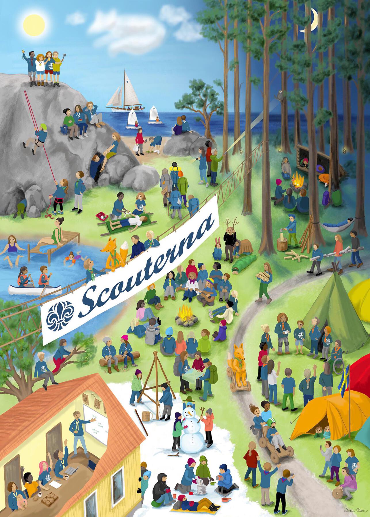Affisch till Scouterna - Illustratörcentrum