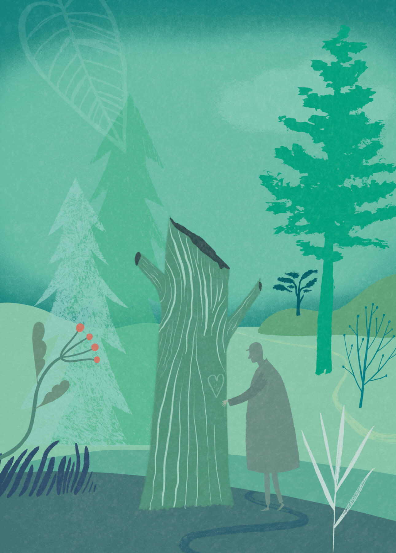 Illustrationer till boken Sorg och saknad (text av Emma Frey-Skøtt ...