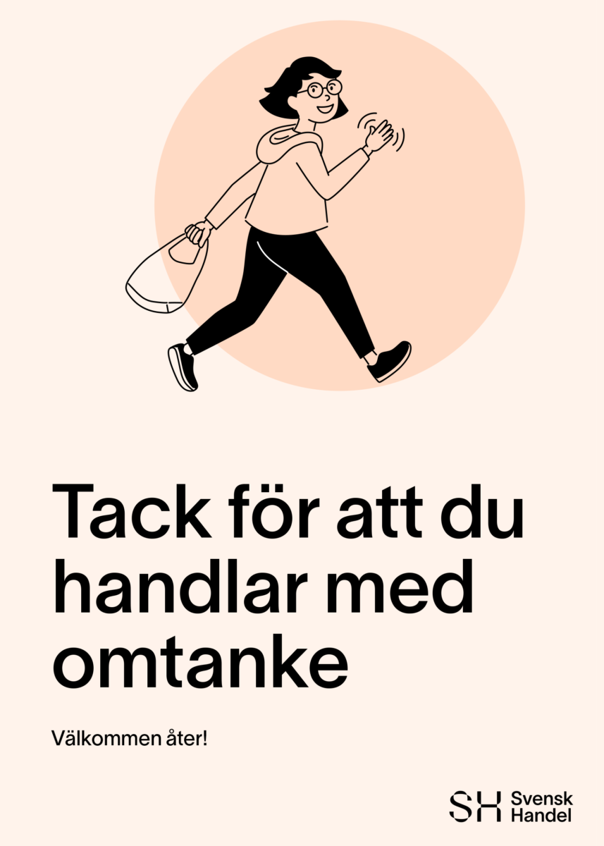 Illustrationer med instruktion för butiker under pandemin ...