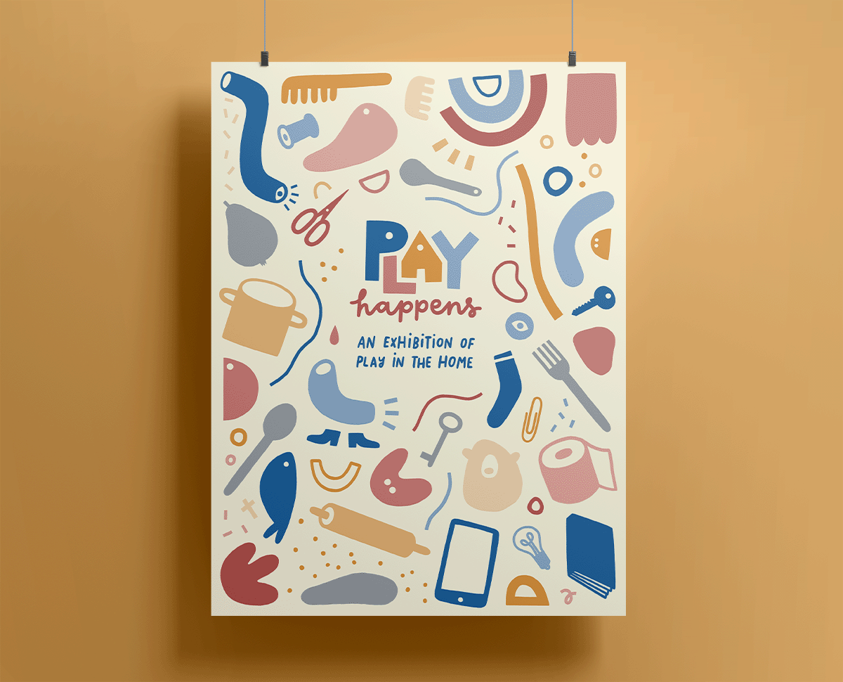 Play Happens, exhibition poster - Illustratörcentrum